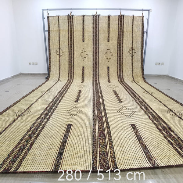Tuareg mat area rug Senegal hand knotted with leather and reed size 9.2 ...